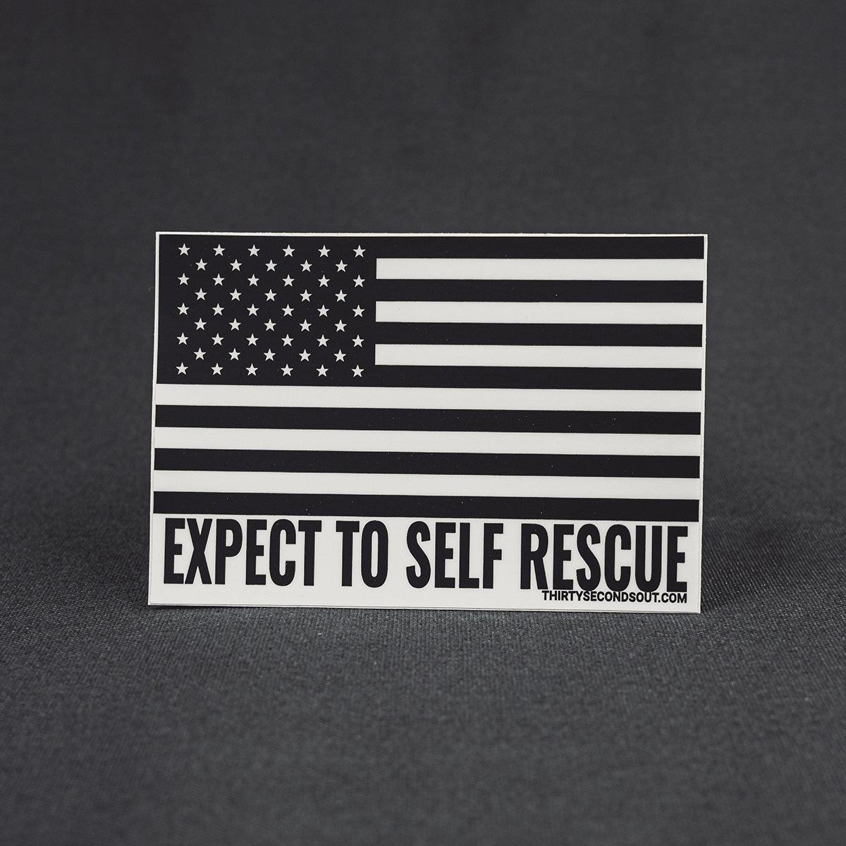 Sticker - Expect To Self Rescue American Flag Blackout (Cellar ...